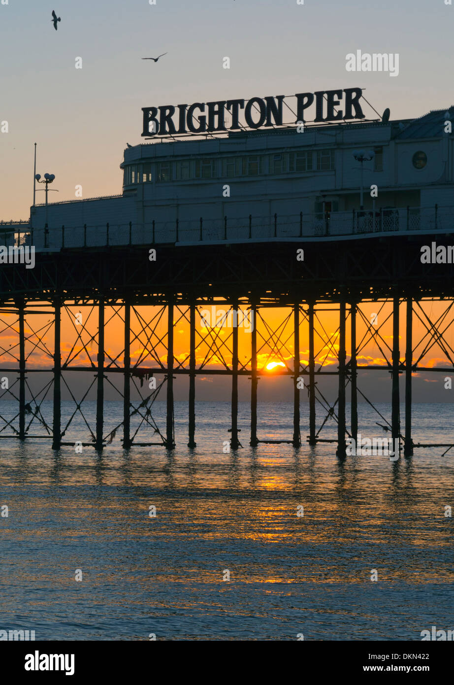 Brighton pier at sunset hi-res stock photography and images - Alamy