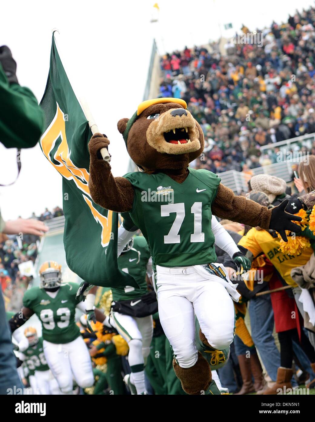 Dec 7, 2013. The Mascot of the Baylor Bears in action vs the Texas ...