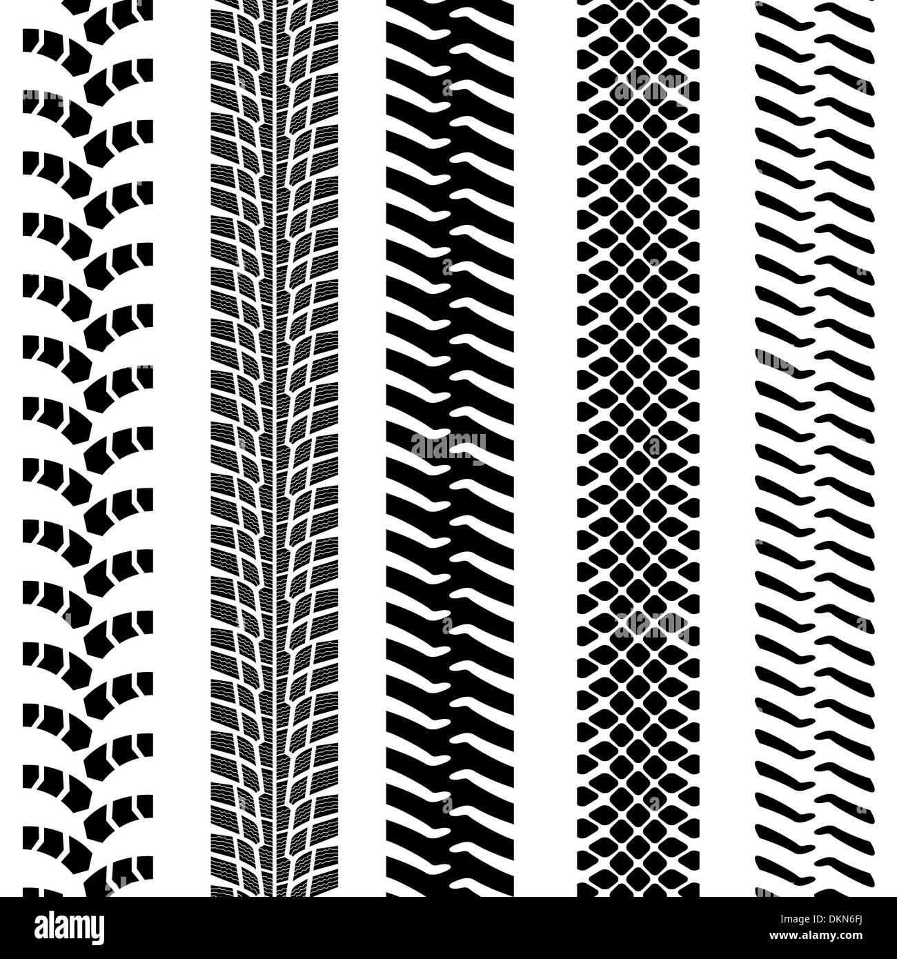 Set of detailed tire prints, illustration Stock Photo - Alamy
