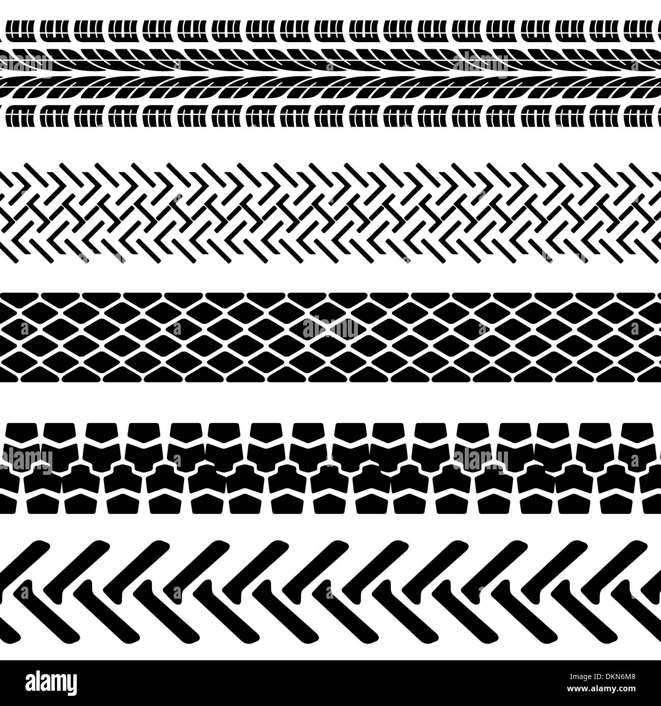 Set of detailed tire prints, illustration Stock Photo - Alamy