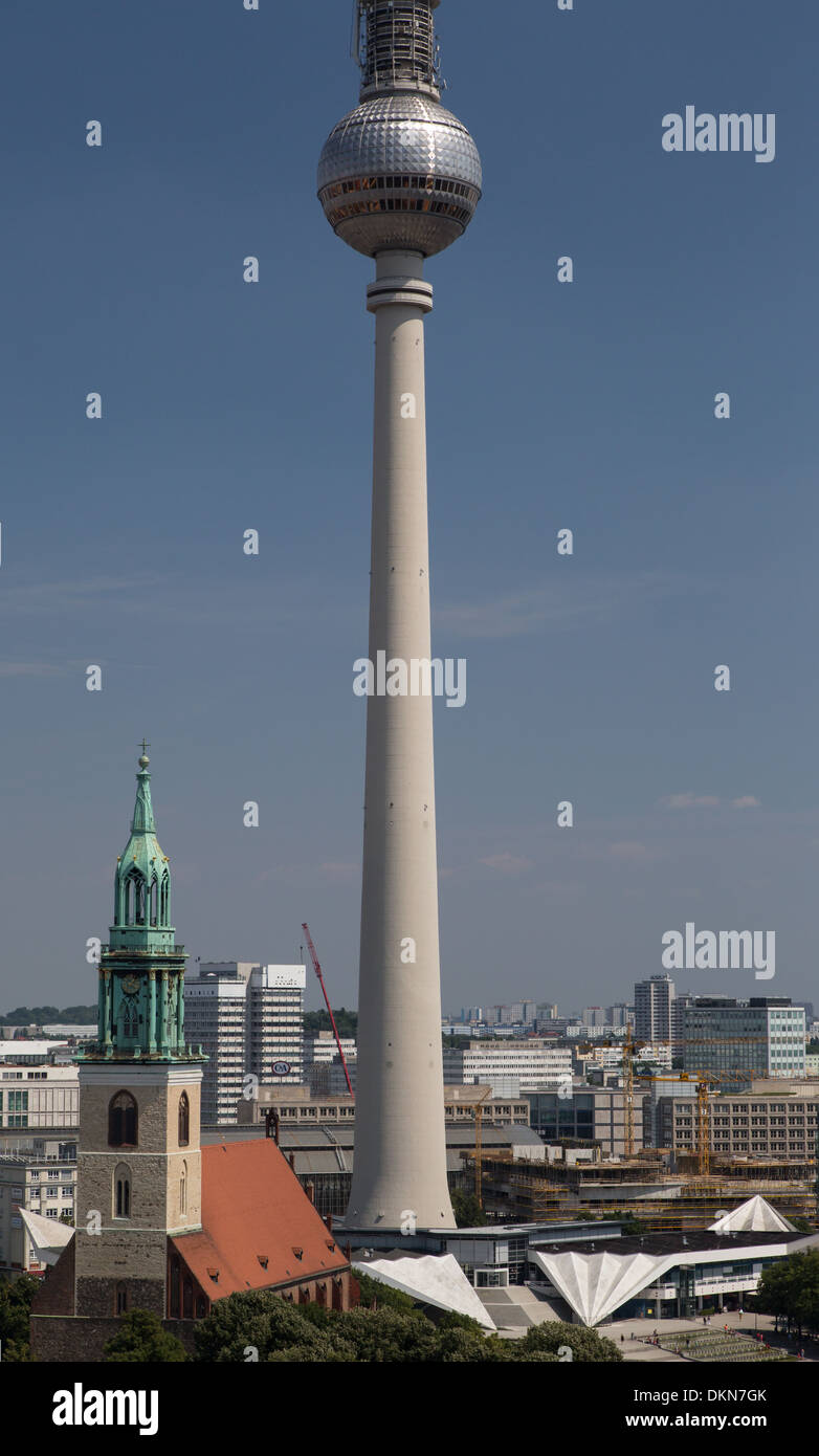 The Fernsehturm, a 368 meter television tower in Berlin, Germany, was ...