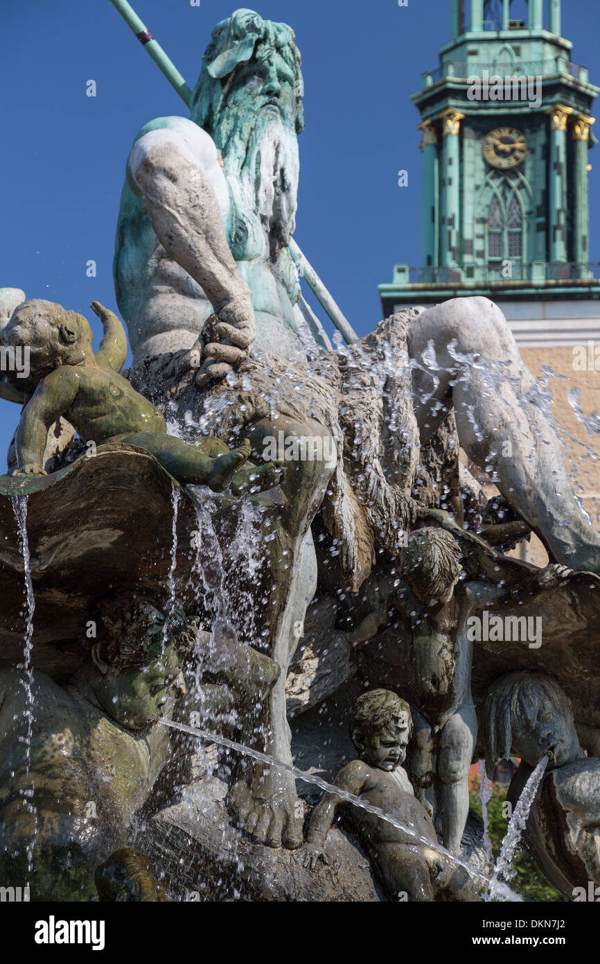 Neptune fountain (Neptunbrunnen), built in 1891, is located in Berlin ...