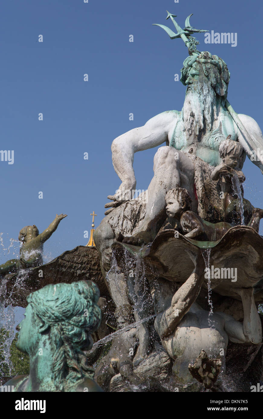 Neptune fountain (Neptunbrunnen), built in 1891, is located in Berlin ...