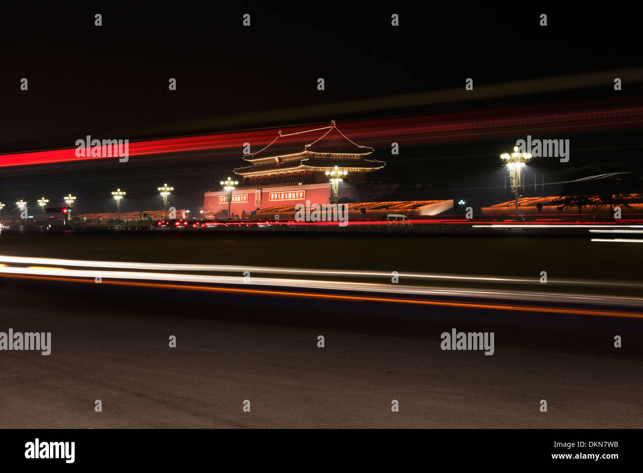 night view of Tiananmen Square Stock Photo - Alamy