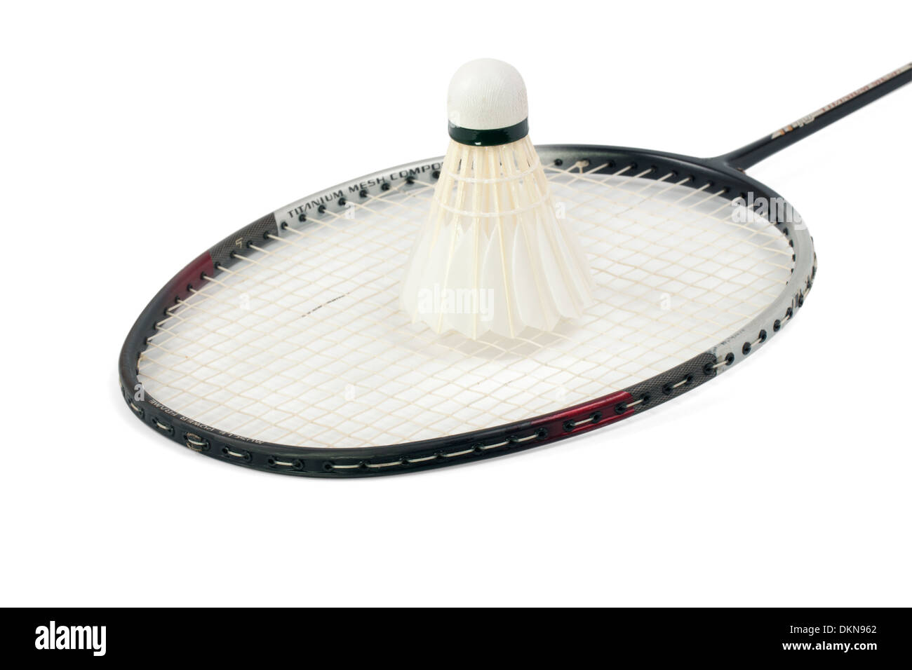 racket and shuttlecock isolate on white background with path Stock ...
