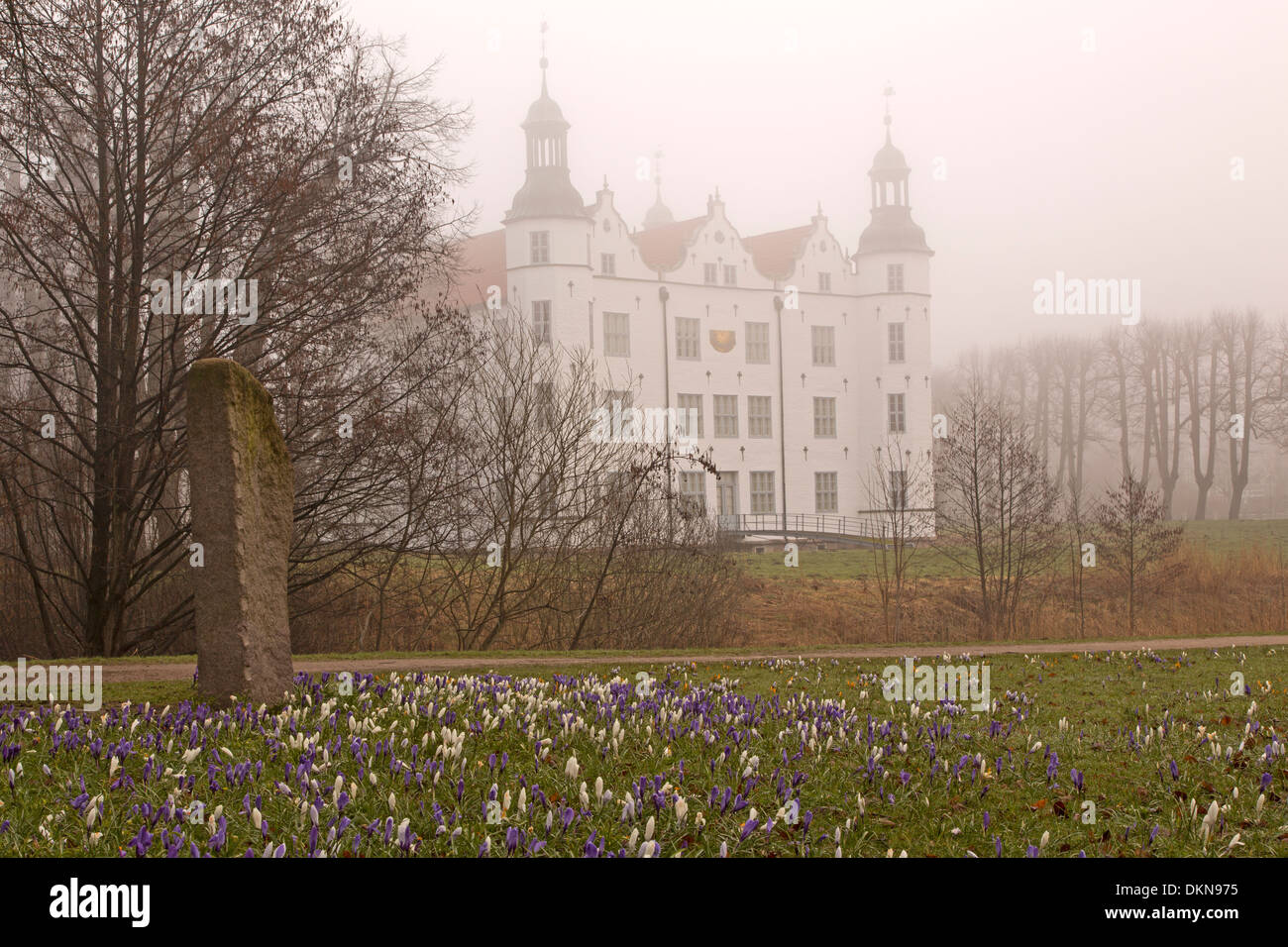 Castle of Ahrensburg with fog Stock Photo - Alamy