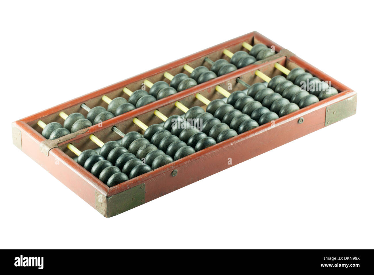old chinese abacus on white background Stock Photo - Alamy