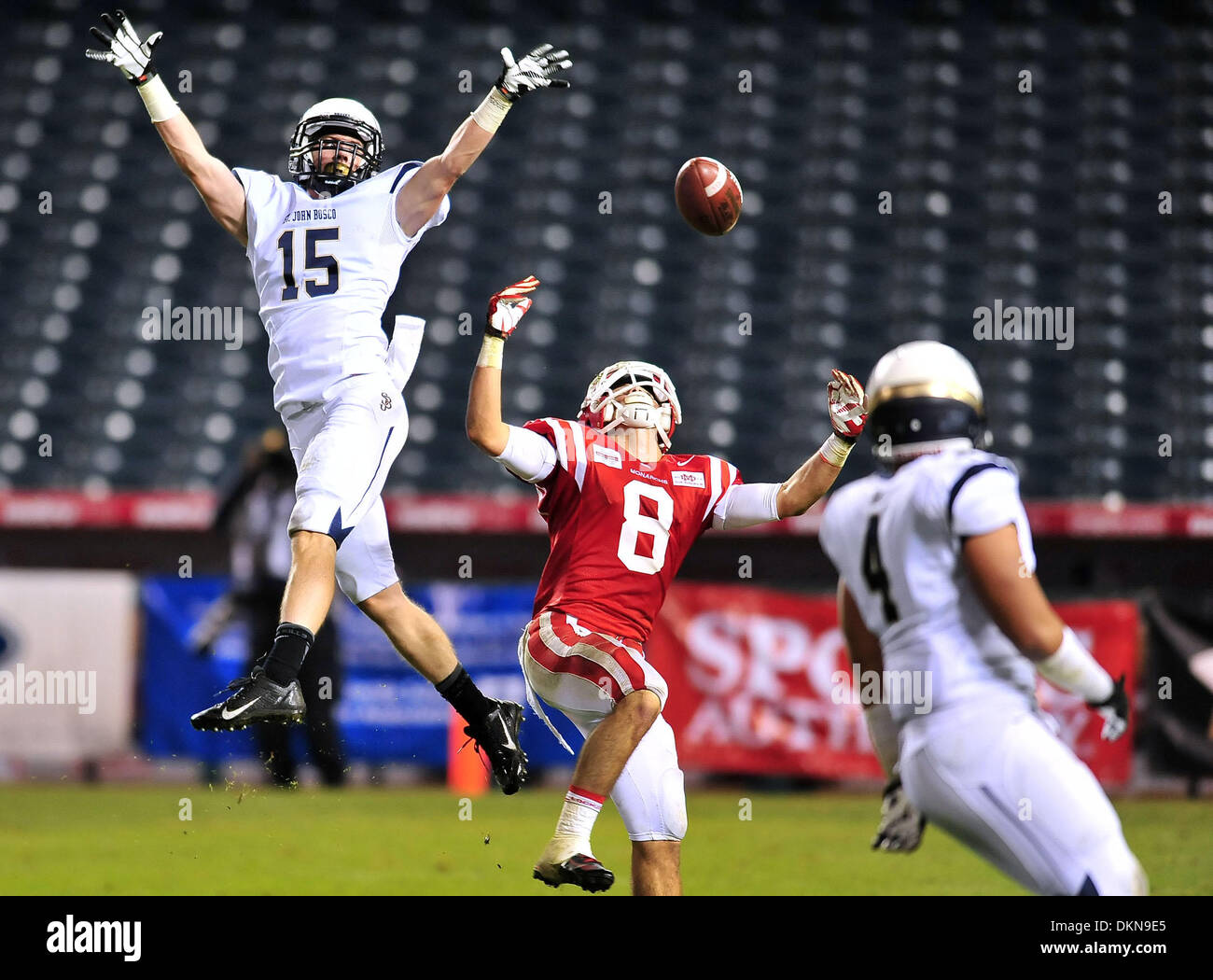 Anaheim, CA, . 7th Dec, 2013. Brett Baldwin #15 of St. John Bosco ...