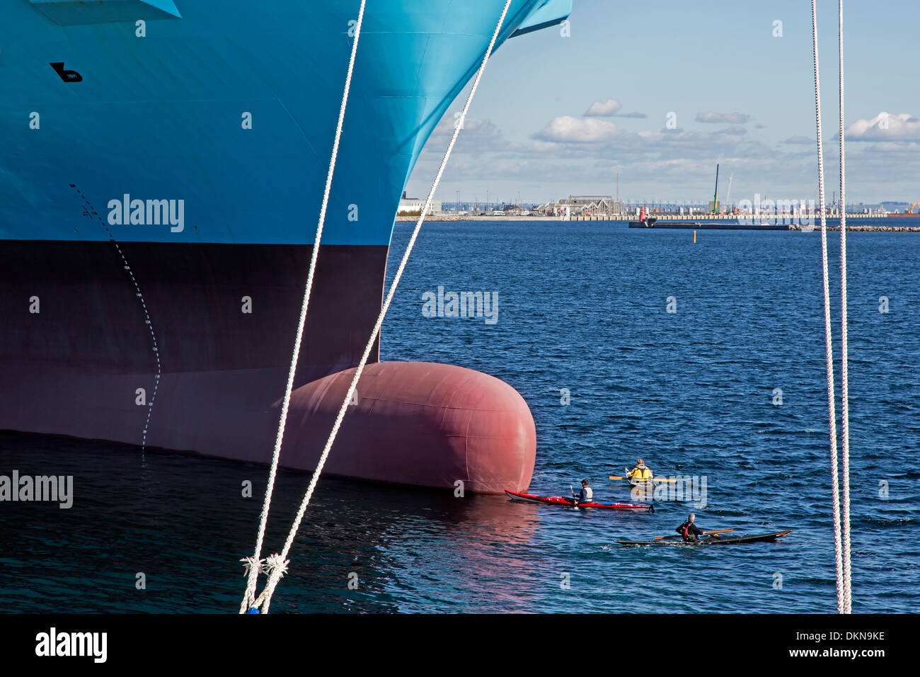 Bow of a container ship Stock Photo - Alamy