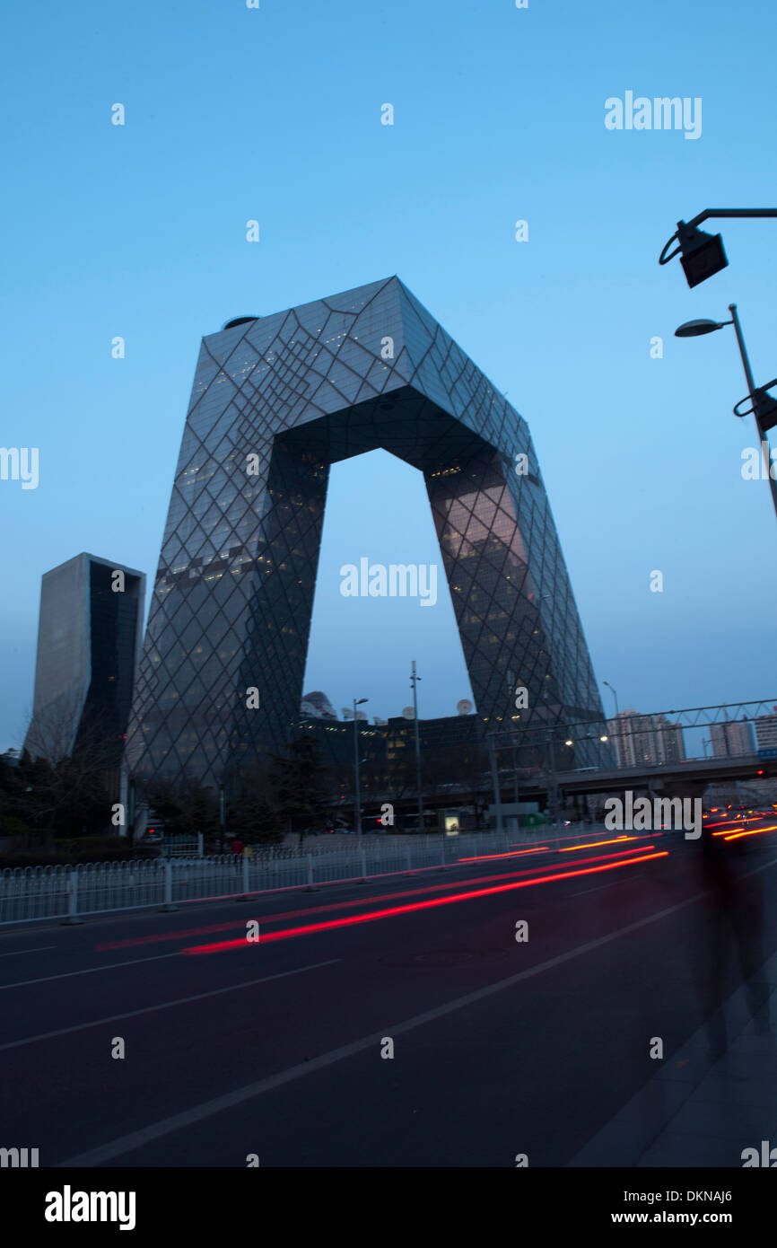 new CCTV headquarter building in dawn Stock Photo - Alamy