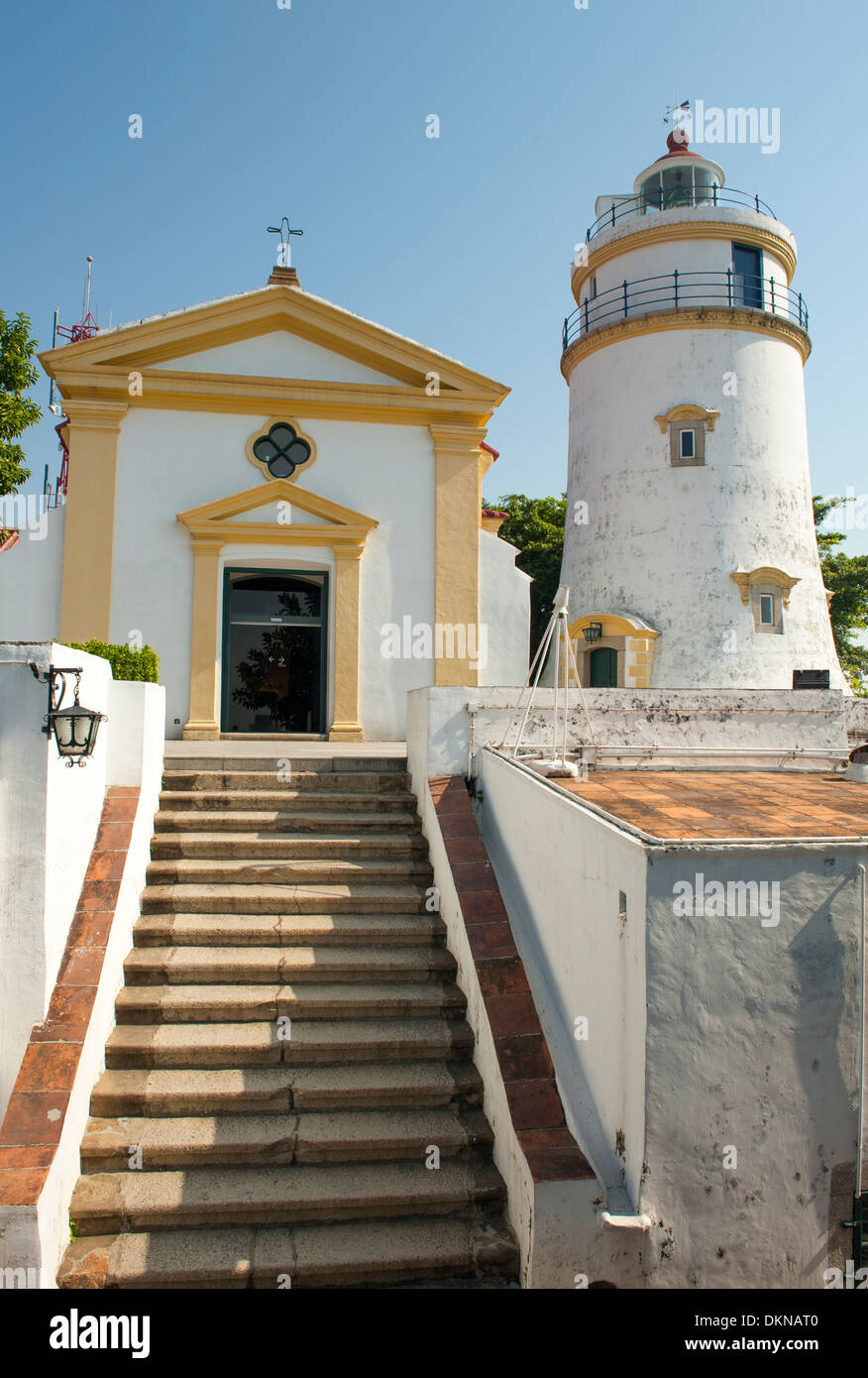 Guia Lighthouse, fort and church at Macau, a former Portuguese colony ...