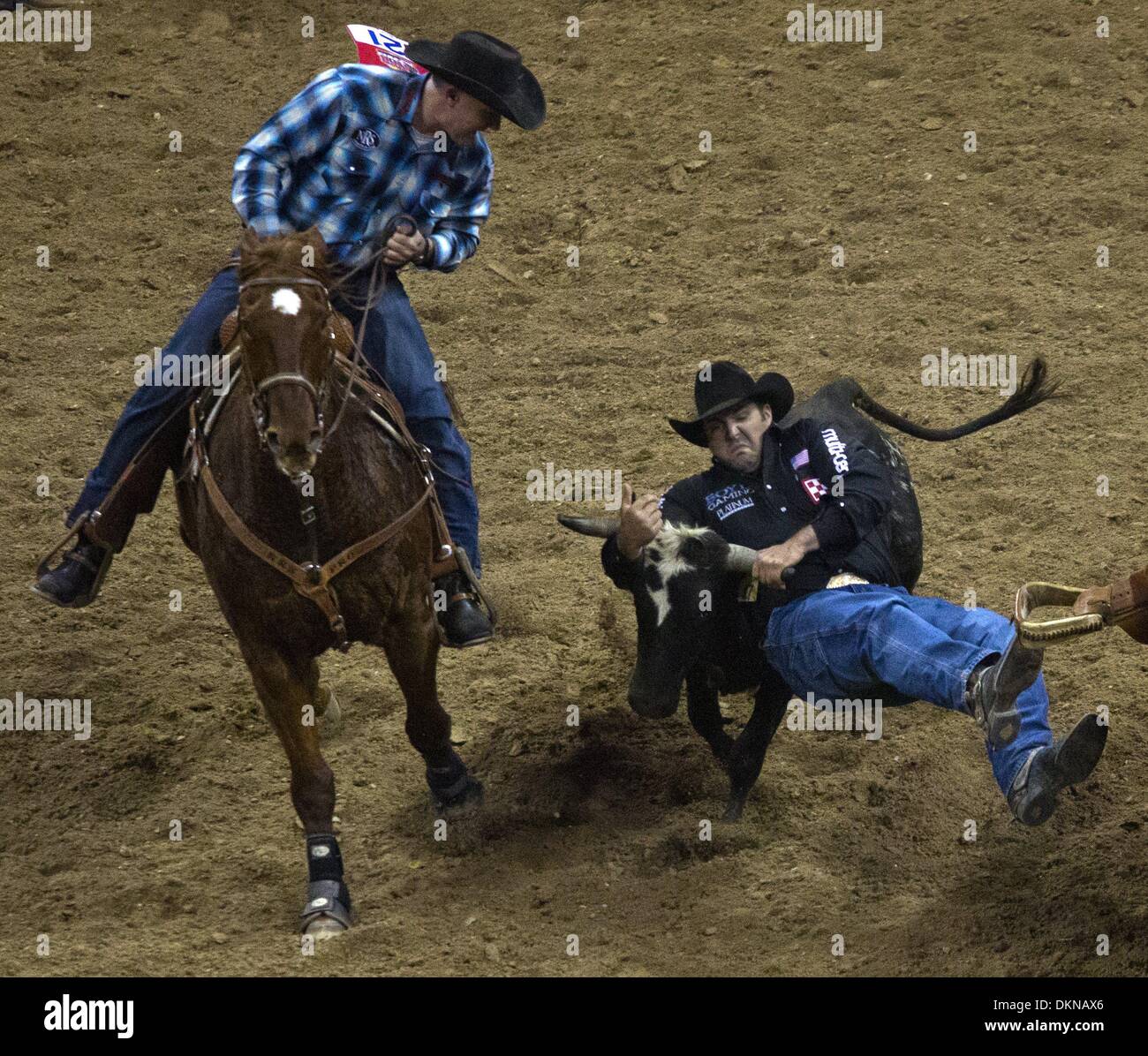 Las Vegas, Nevada, USA. 7th Dec, 2013. Steer wrestler Luke Branquinho ...