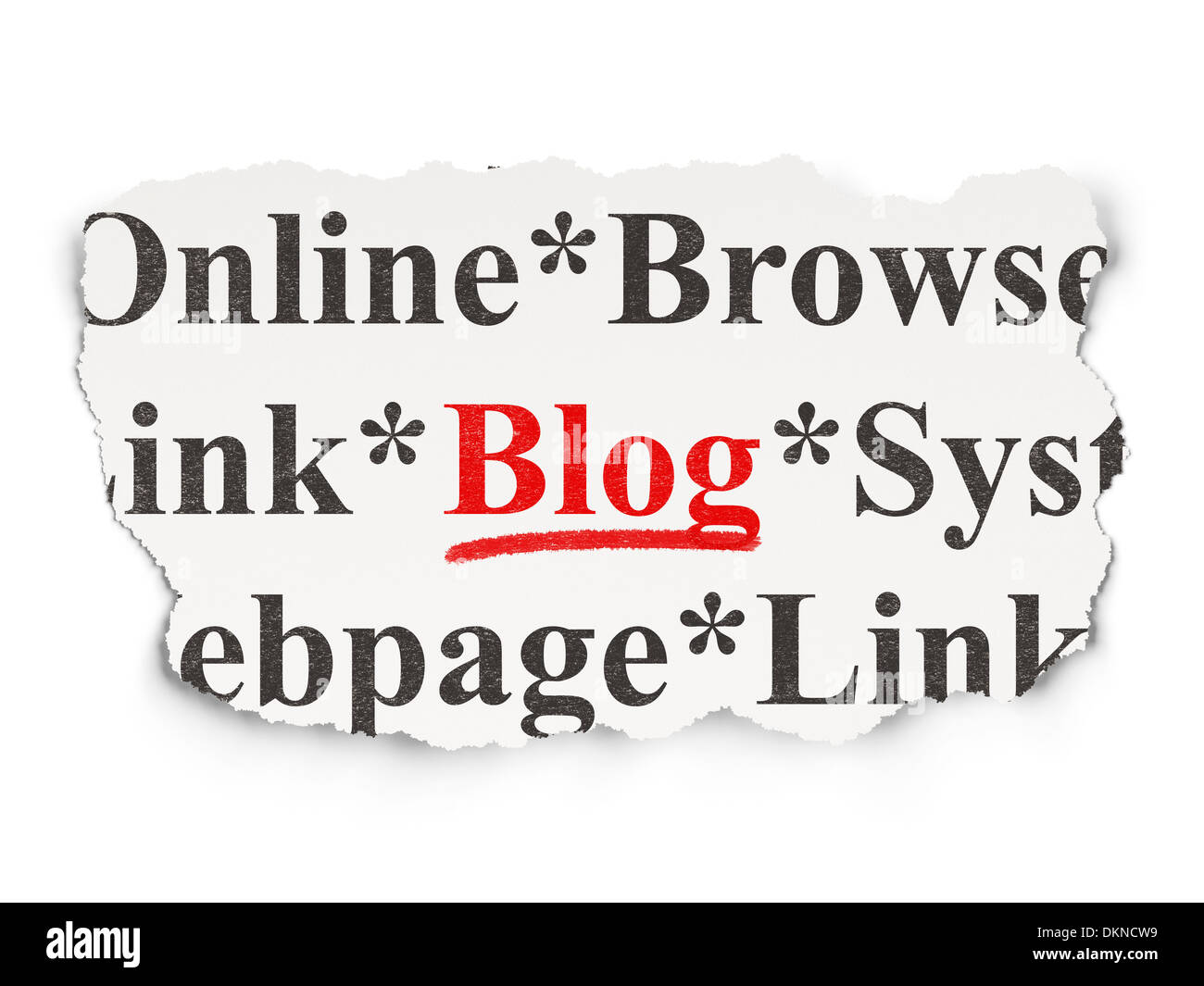 Web development concept: Blog on Paper background Stock Photo - Alamy