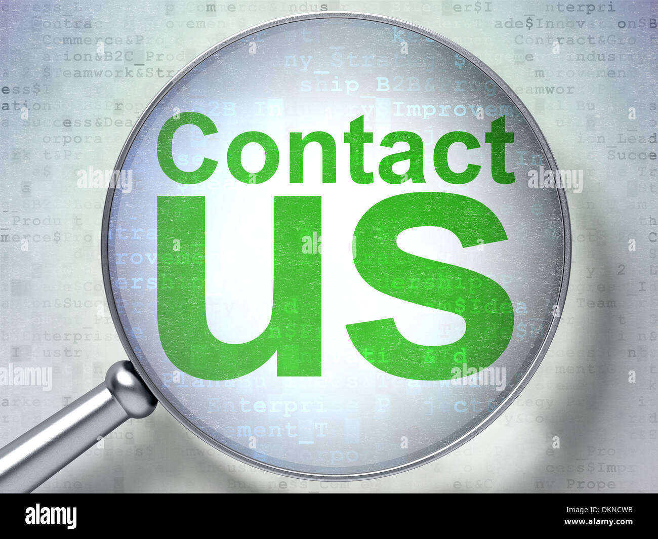 Marketing concept: Contact Us with optical glass Stock Photo - Alamy