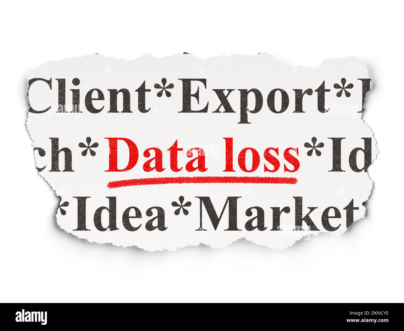Information concept: Data Loss on Paper background Stock Photo - Alamy