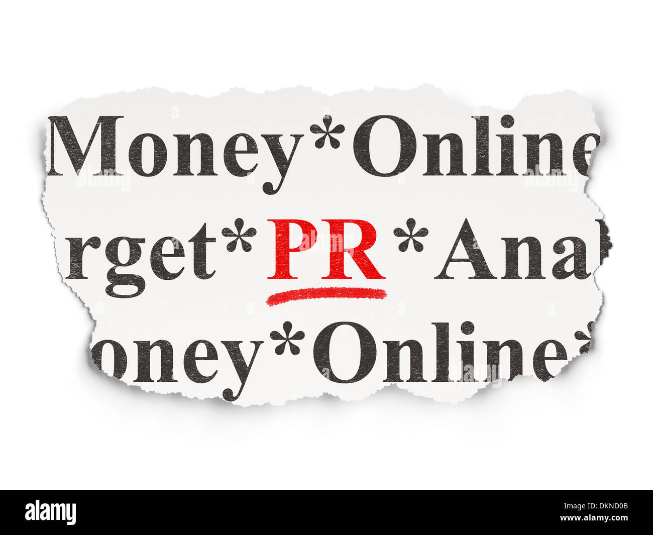 Advertising concept: PR on Paper background Stock Photo - Alamy