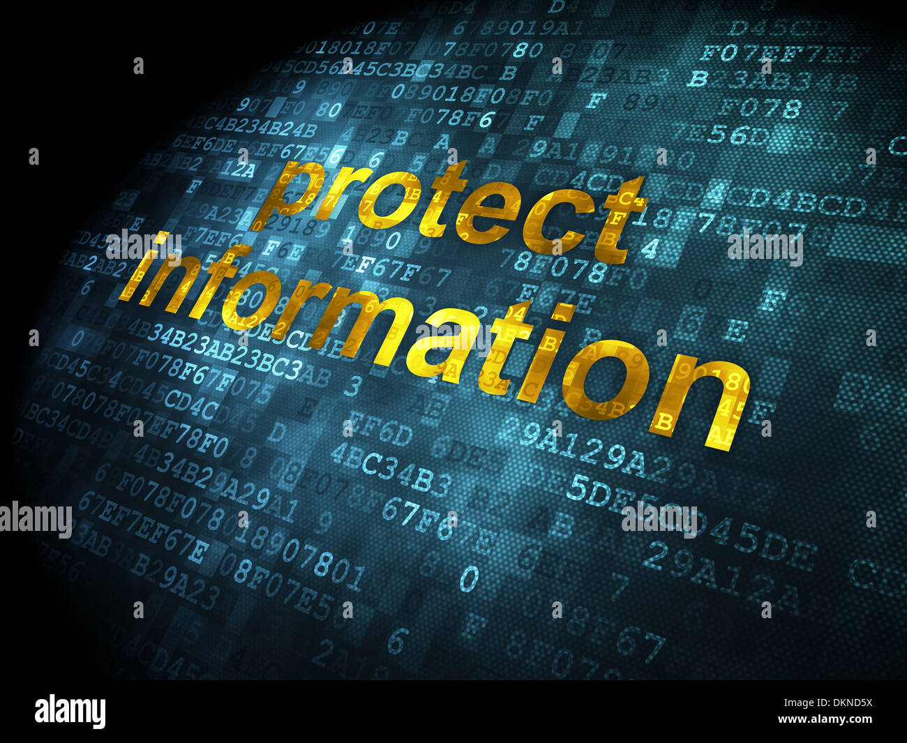 Protection concept: Protect Information on digital background Stock ...