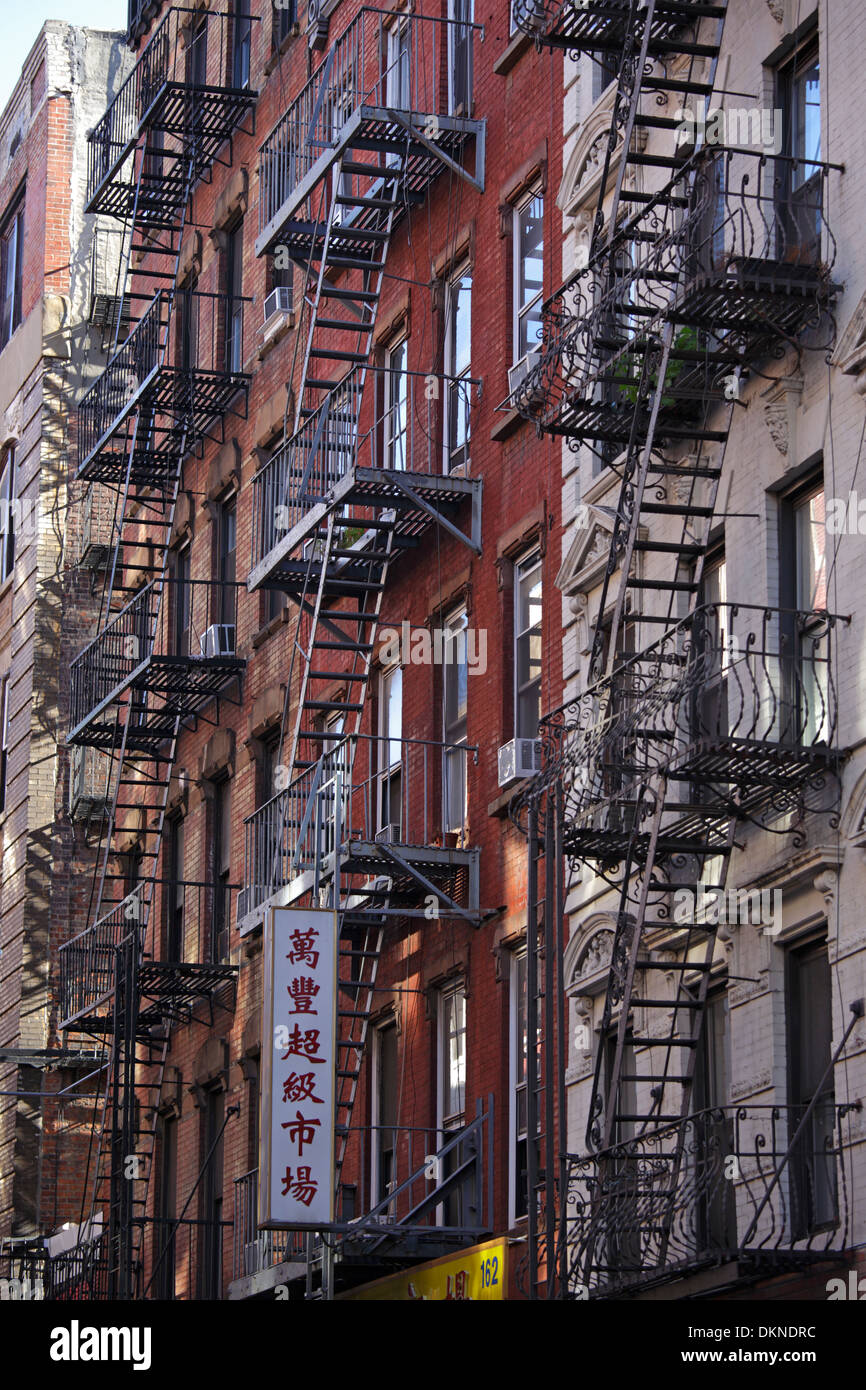 New york manhattan fire escape stairs nyc hi-res stock photography and ...