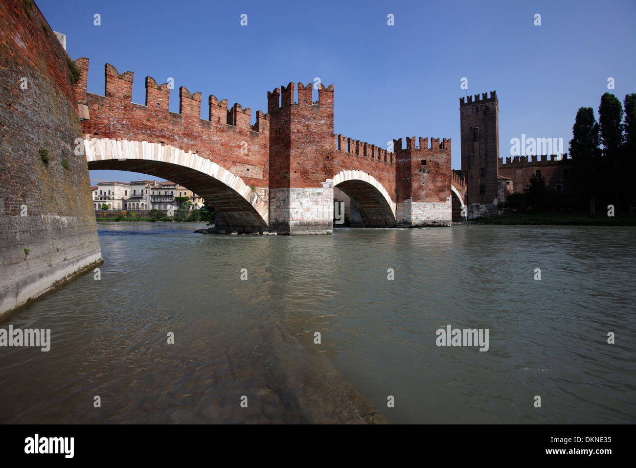 The scaliger Castelvecchio Bridge, Verona, Italy Stock Photo - Alamy