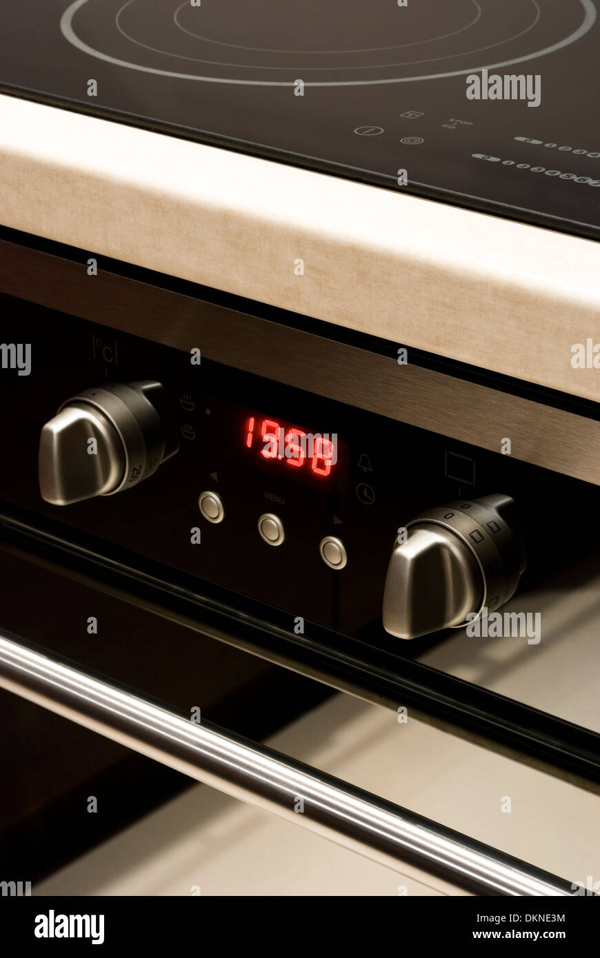 Modern electric oven with digital display and controls Stock Photo - Alamy