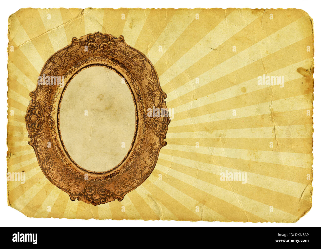 Old paper with golden frame Stock Photo - Alamy