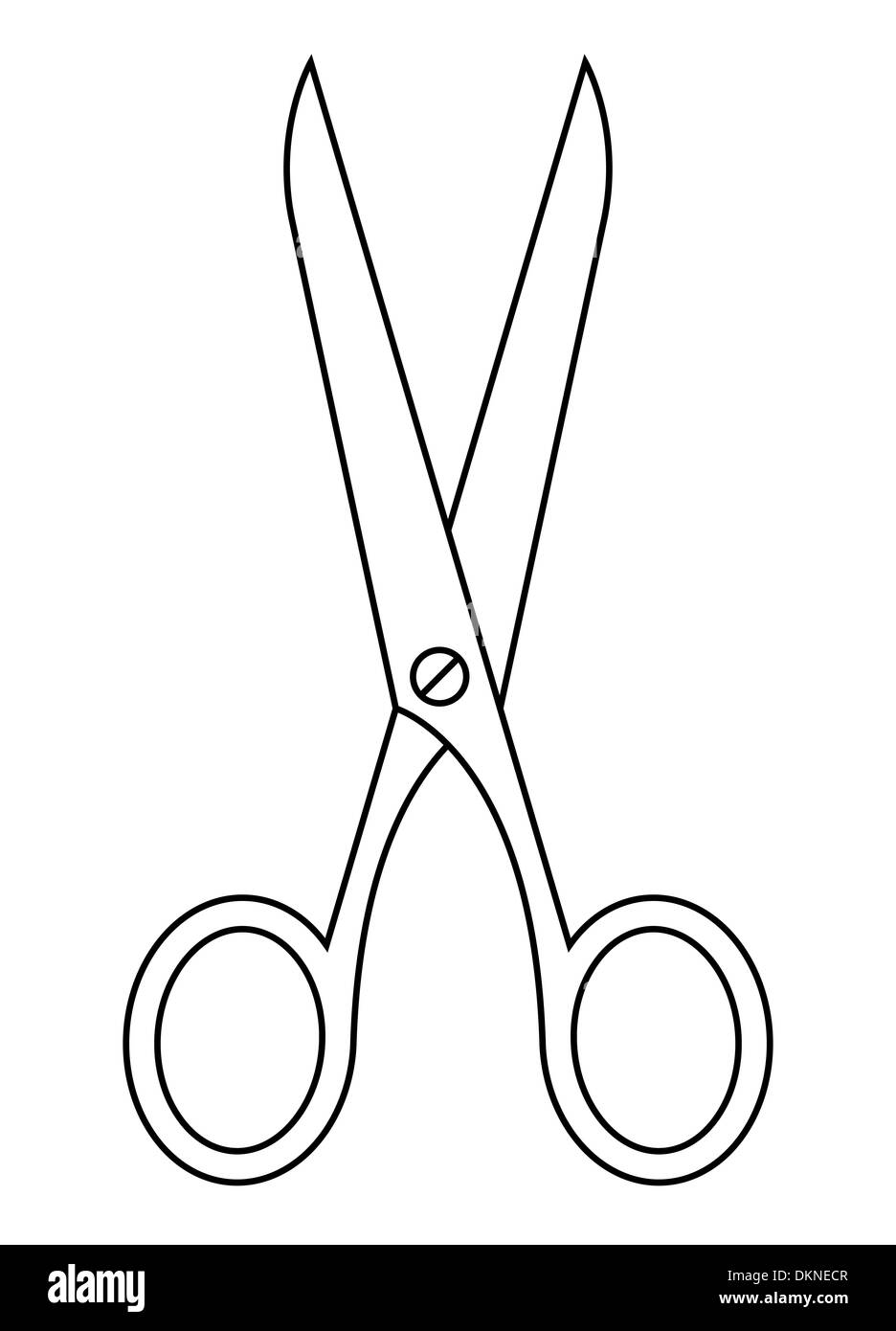 Scissors symbol isolated on white background Stock Photo - Alamy