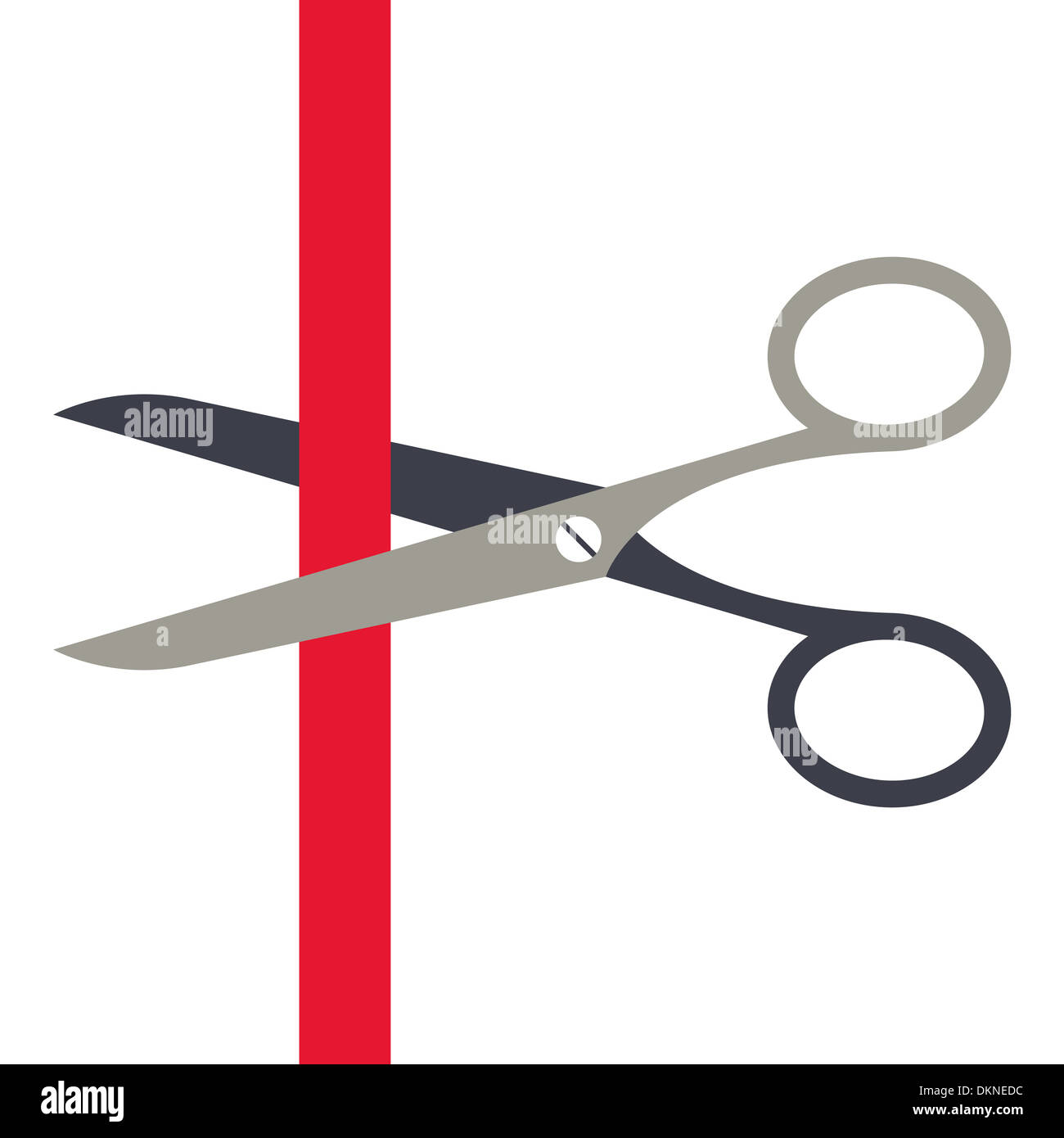 Scissors cutting a red ribbon isolated on white background Stock Photo ...