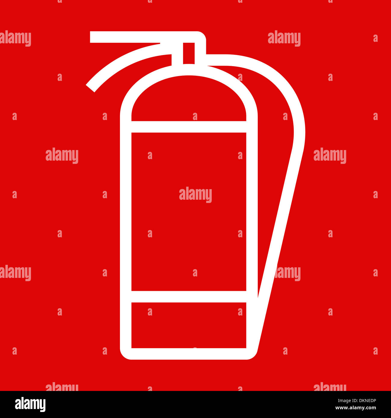 Fire extinguisher sign on red background Stock Photo - Alamy