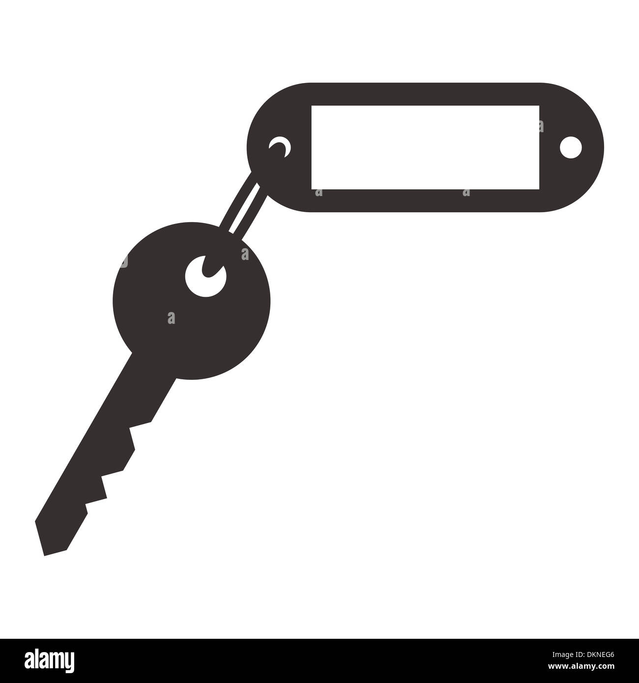 Blank tag and key isolated on white background Stock Photo - Alamy
