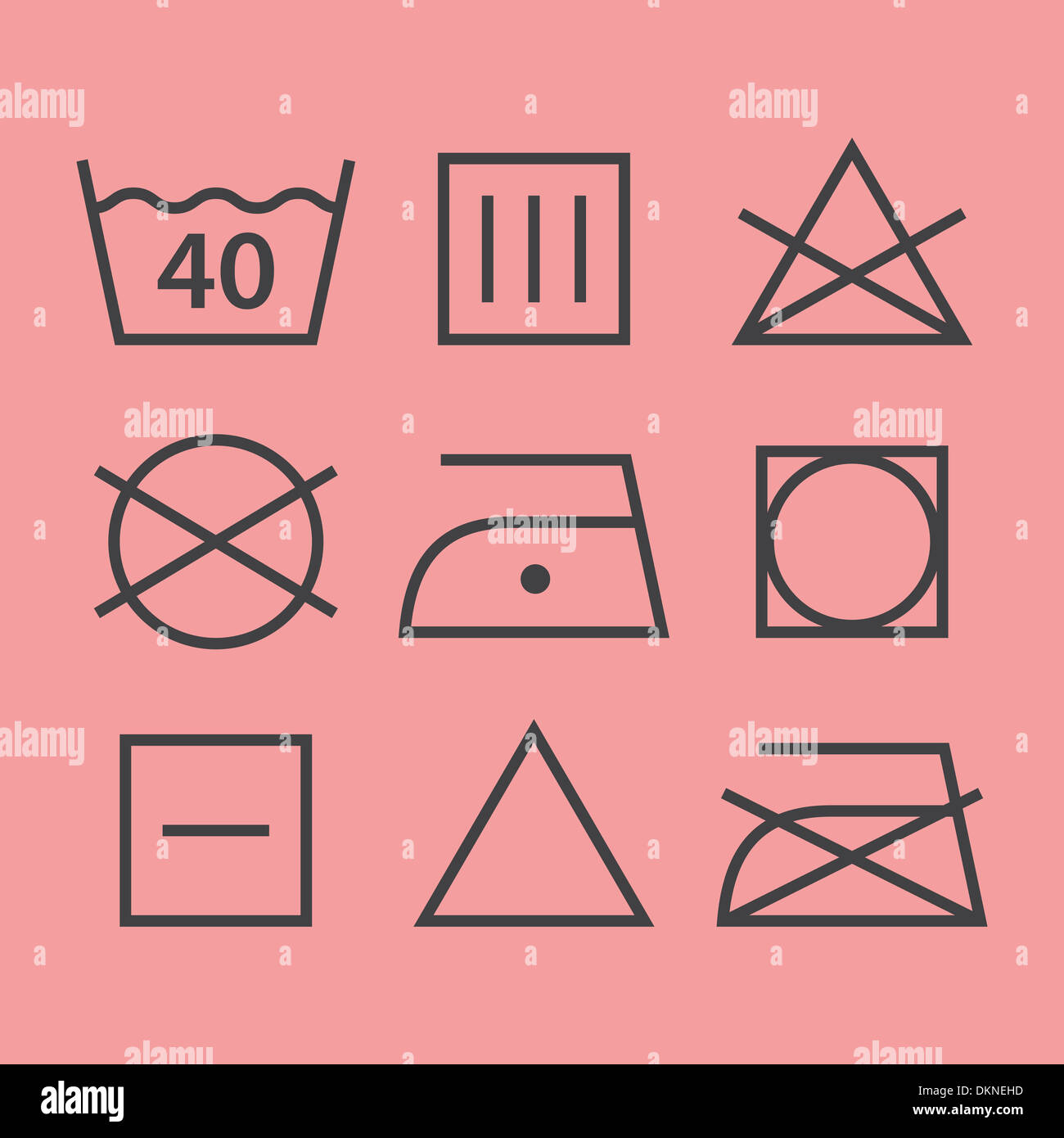 Fabric care symbols hi-res stock photography and images - Alamy