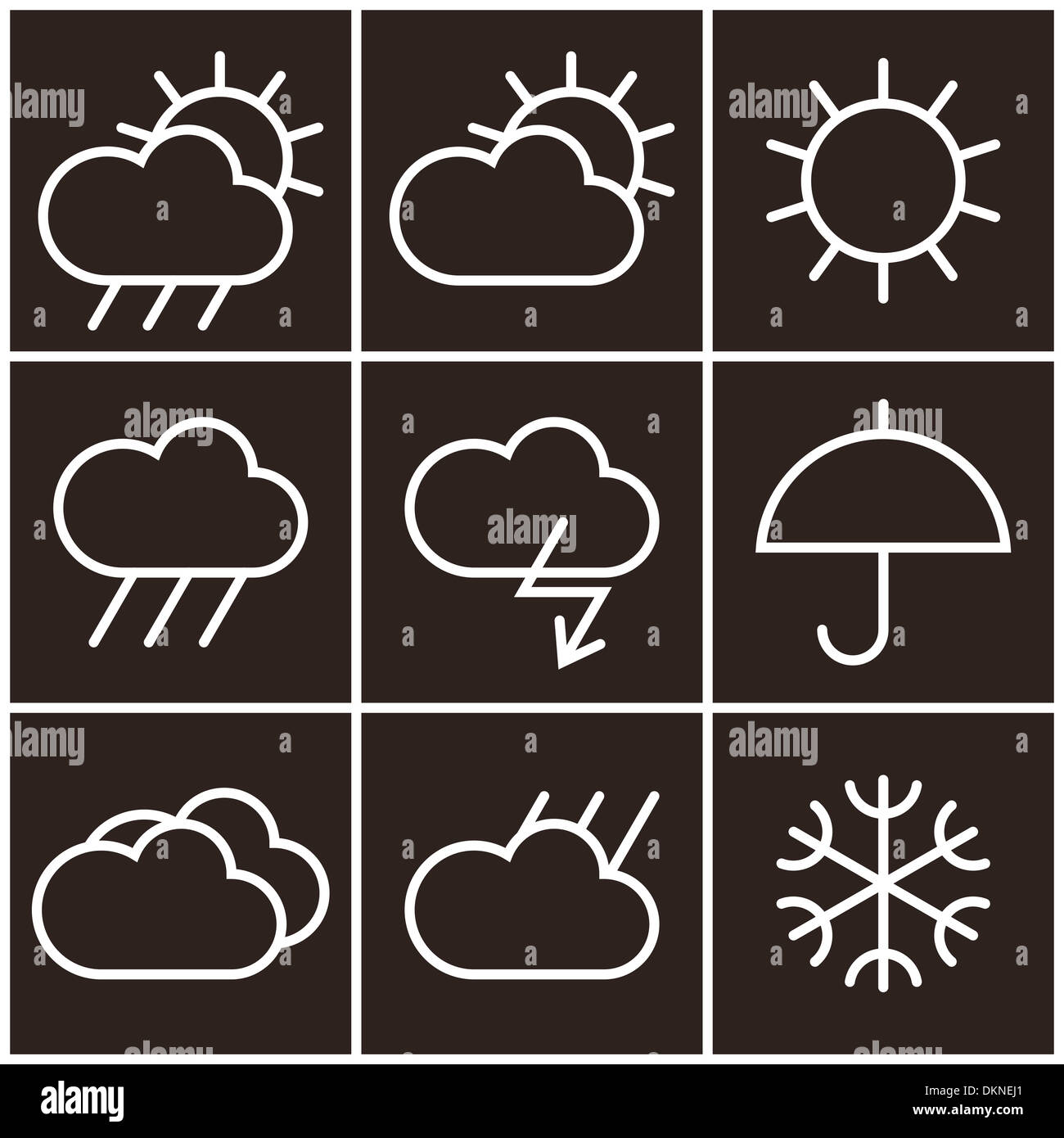 Weather signs in black and white Stock Photo - Alamy