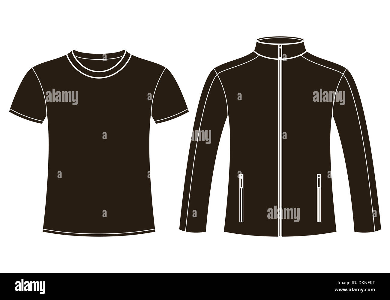 Jacket and T-shirt template isolated on white background Stock Photo ...