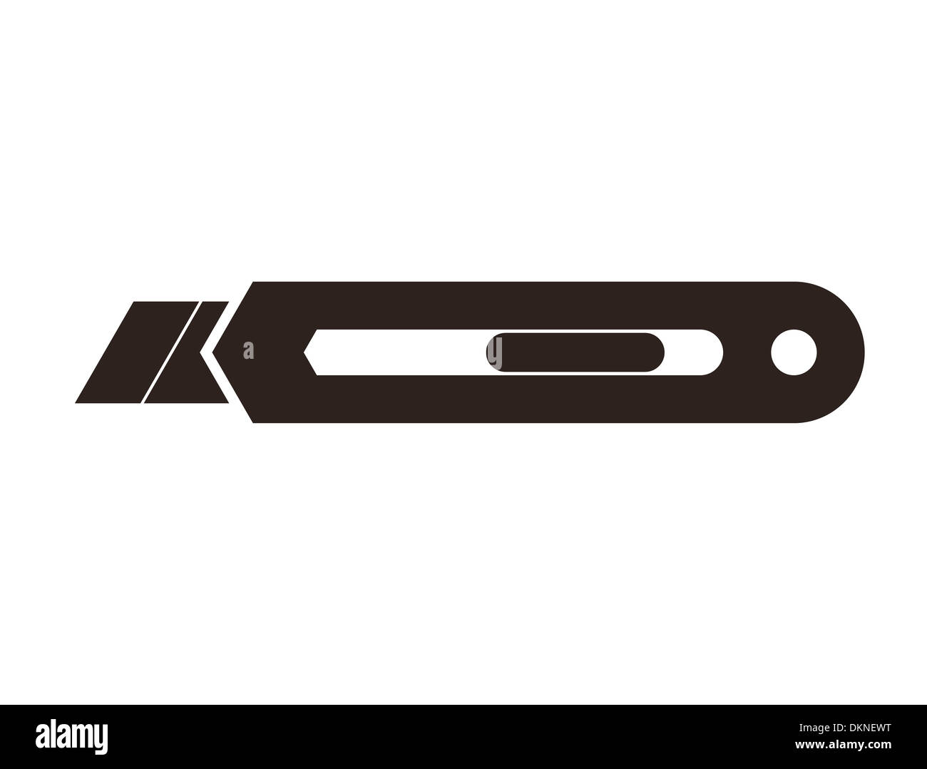 Utility knife - packing sign isolated on white background Stock Photo ...