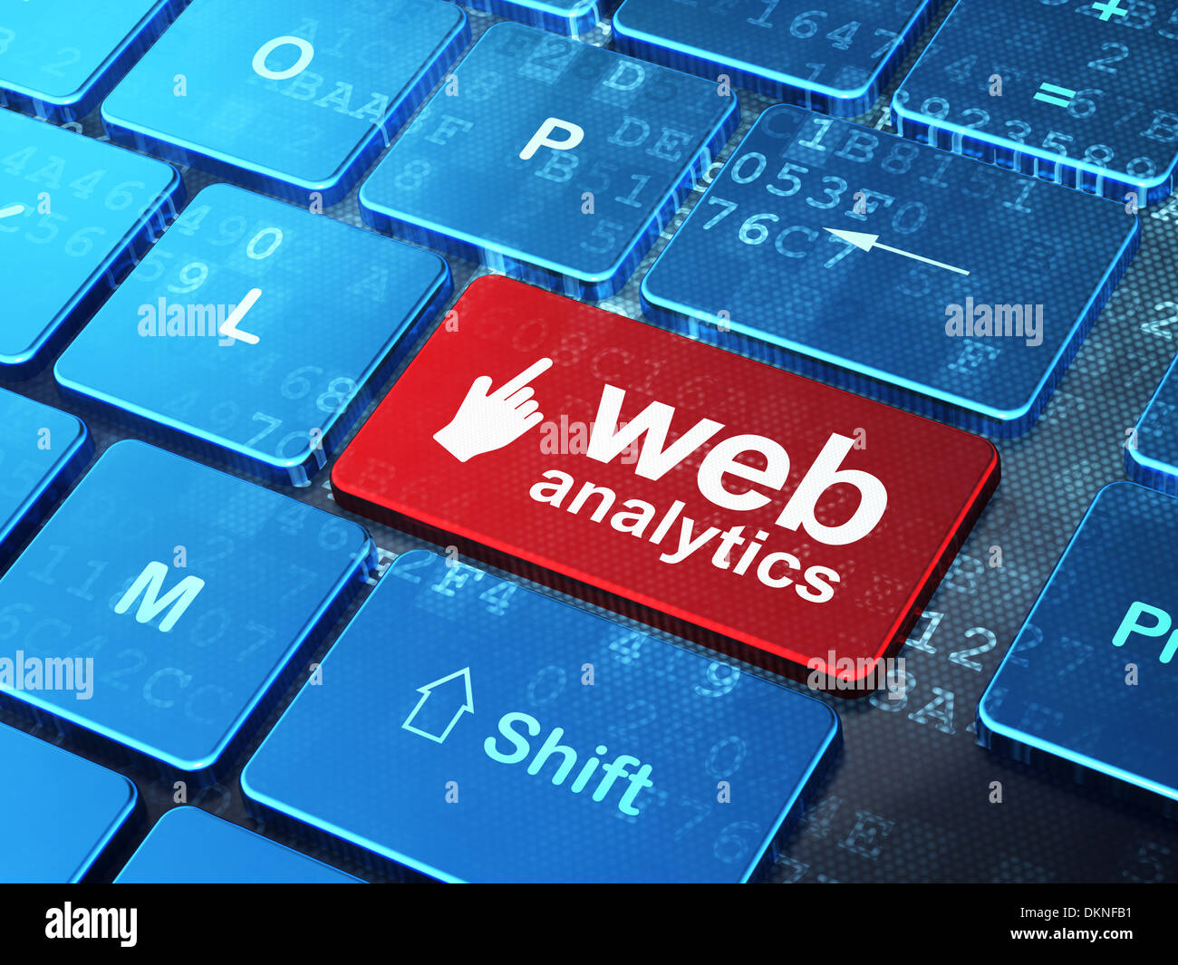 Web Design Concept Mouse Cursor And Web Analytics On Computer K Stock