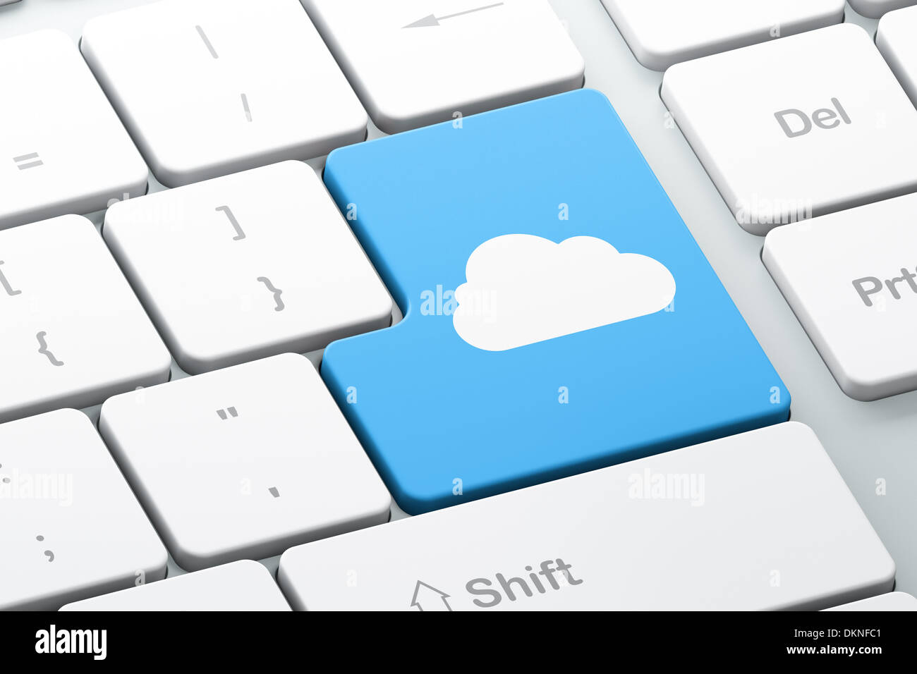 Cloud technology concept: Cloud on computer keyboard background Stock ...