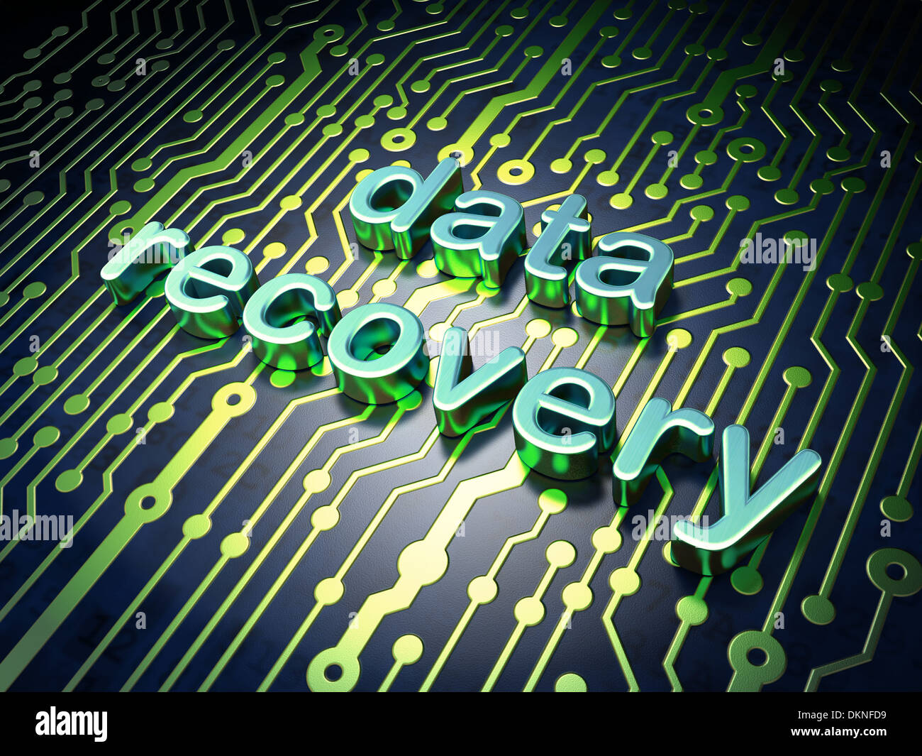 Information concept: Data Recovery on circuit board background Stock ...