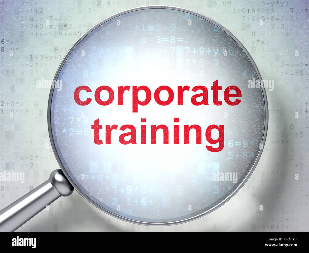 Education concept: Corporate Training with optical glass Stock Photo ...
