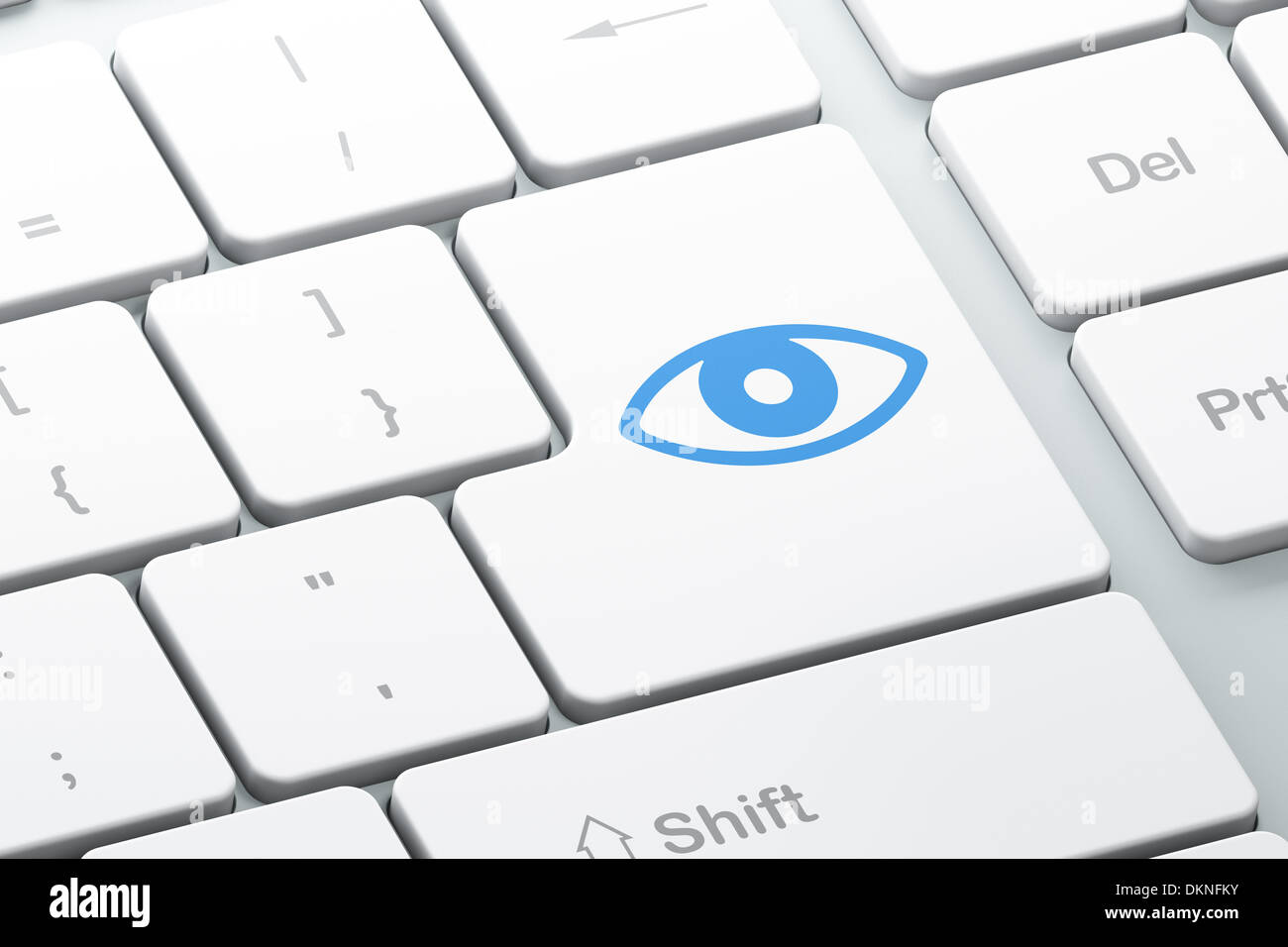 Privacy concept: Eye on computer keyboard background Stock Photo - Alamy