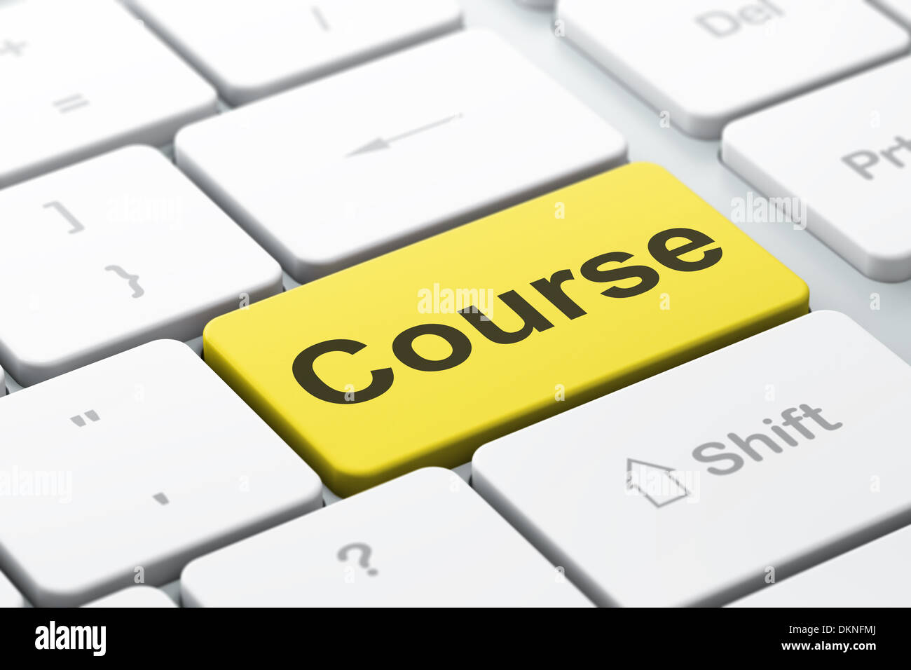 Education concept: Course on computer keyboard background Stock Photo ...