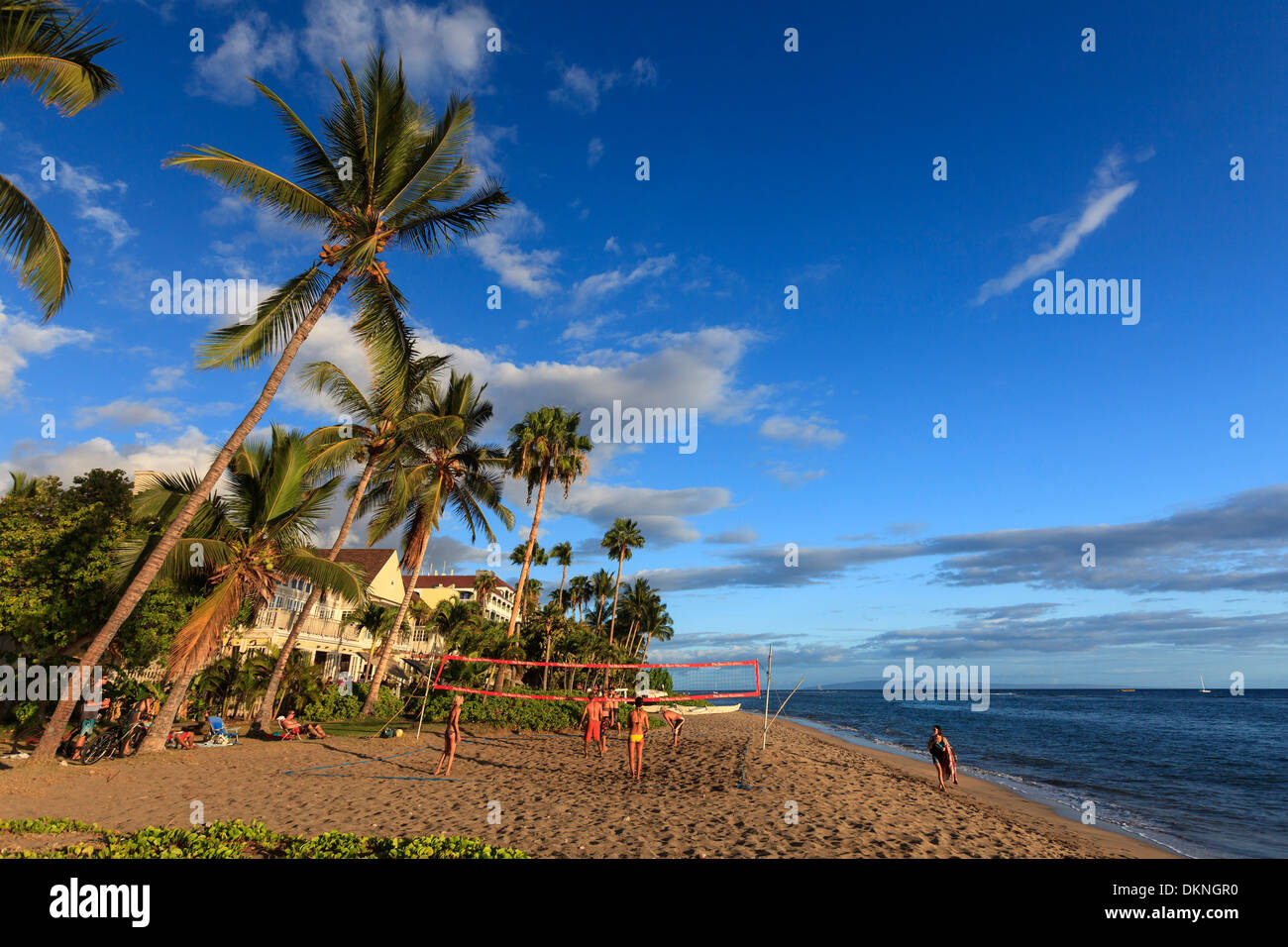 USA, Hawaii, Maui, Lahaina, Kamehameha Iki Park and Beach Stock Photo ...