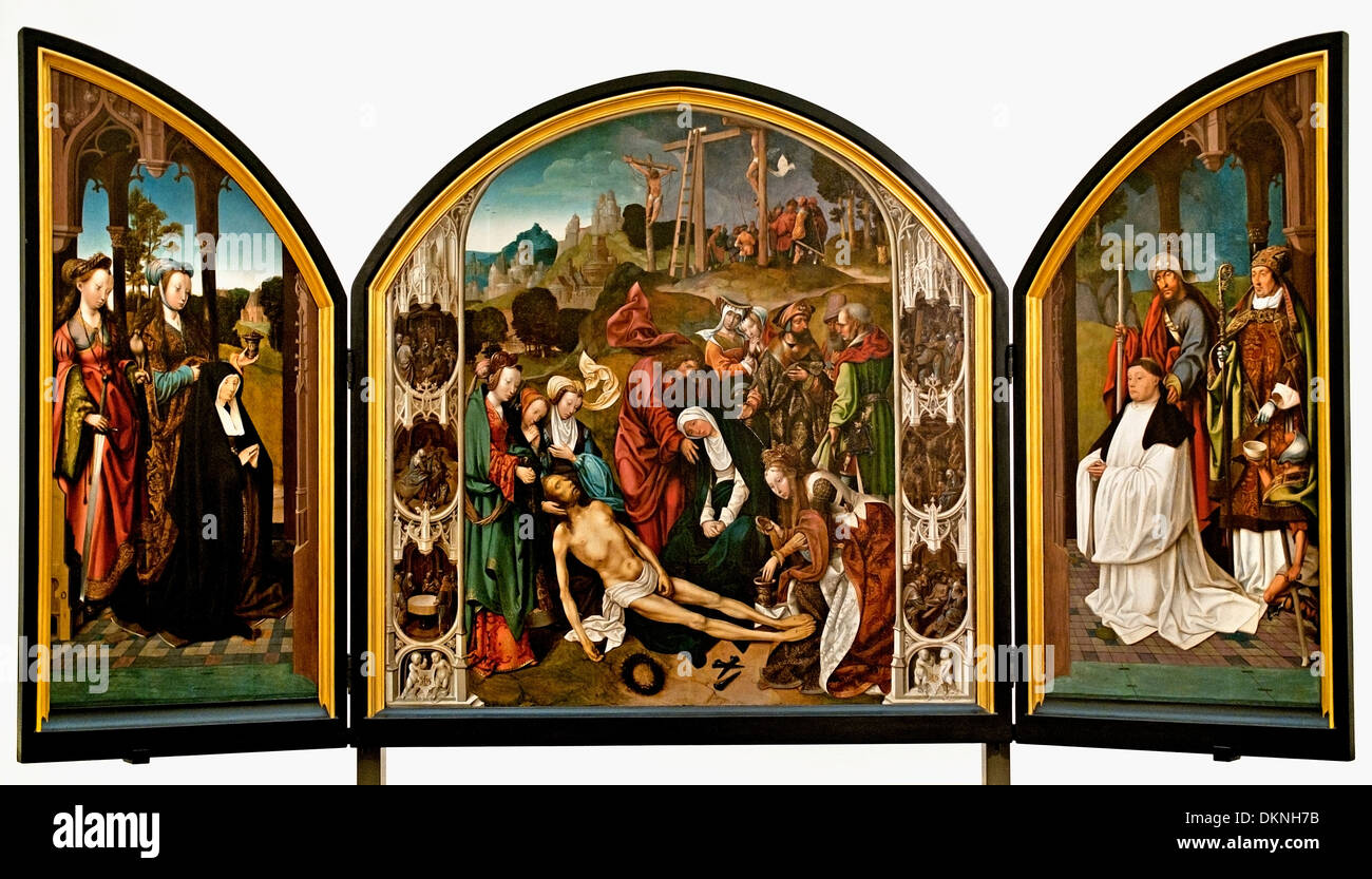 Cornelis Engebrechtsz 1462 - 1527 Triptych with the Lamentation of Christ1625 century Dutch ...