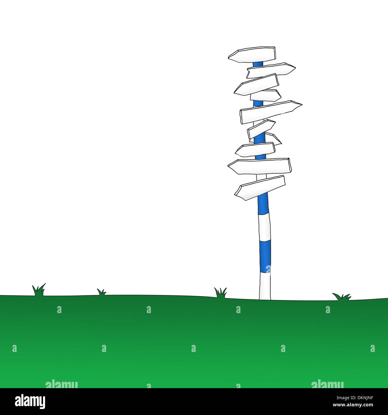 Signpost pointing in many directions hi-res stock photography and ...