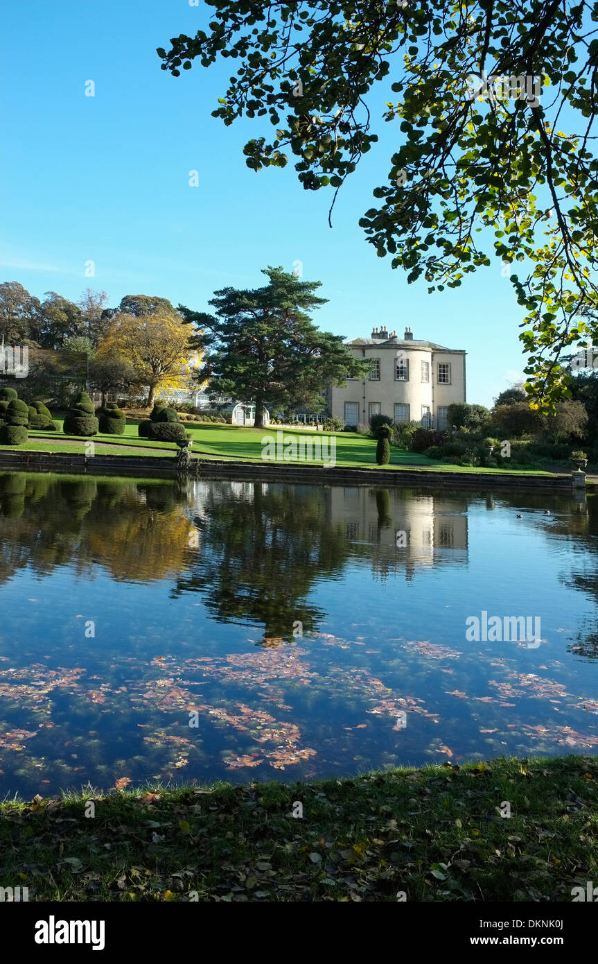 House and Lake at Thorp Perrow Arboretum Wildlife Park, Bedale, North ...