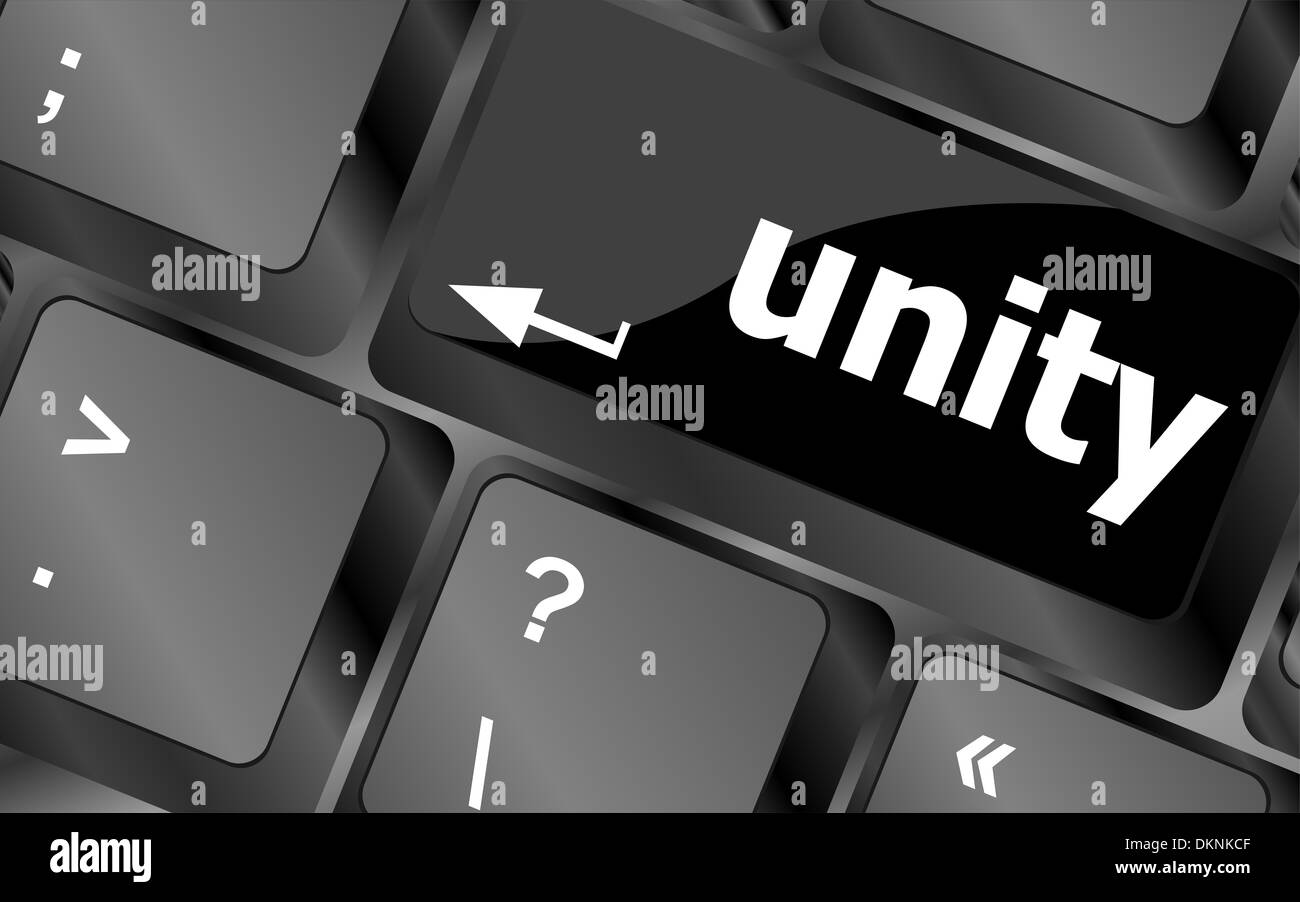 unity word on computer keyboard pc key Stock Photo - Alamy