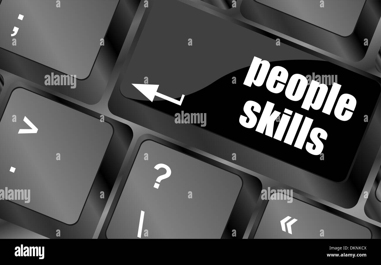 people skills words, message on enter key of keyboard Stock Photo - Alamy