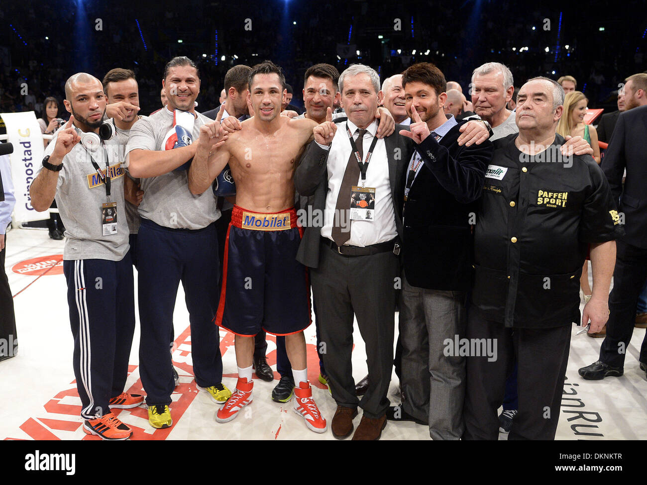 Stuttgart, Germany. 7th Dec, 2013. German boxer Felix Sturm cheers ...
