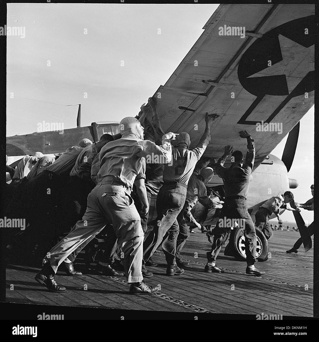 Deck crew aboard uss Black and White Stock Photos & Images - Alamy