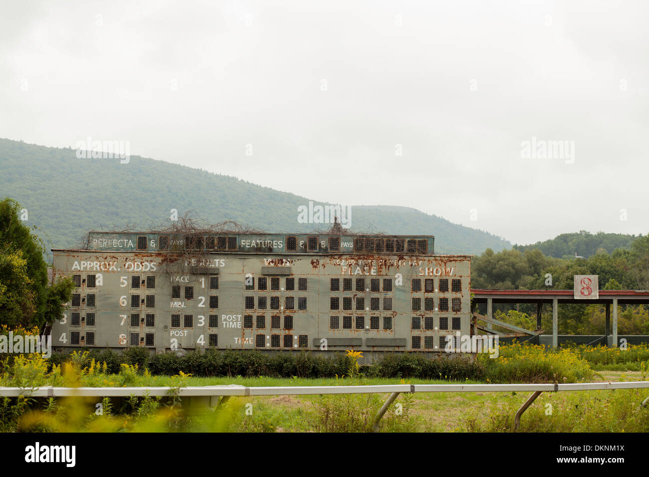 Old scoreboard of an abandoned horse track at old fairgrounds in Great ...