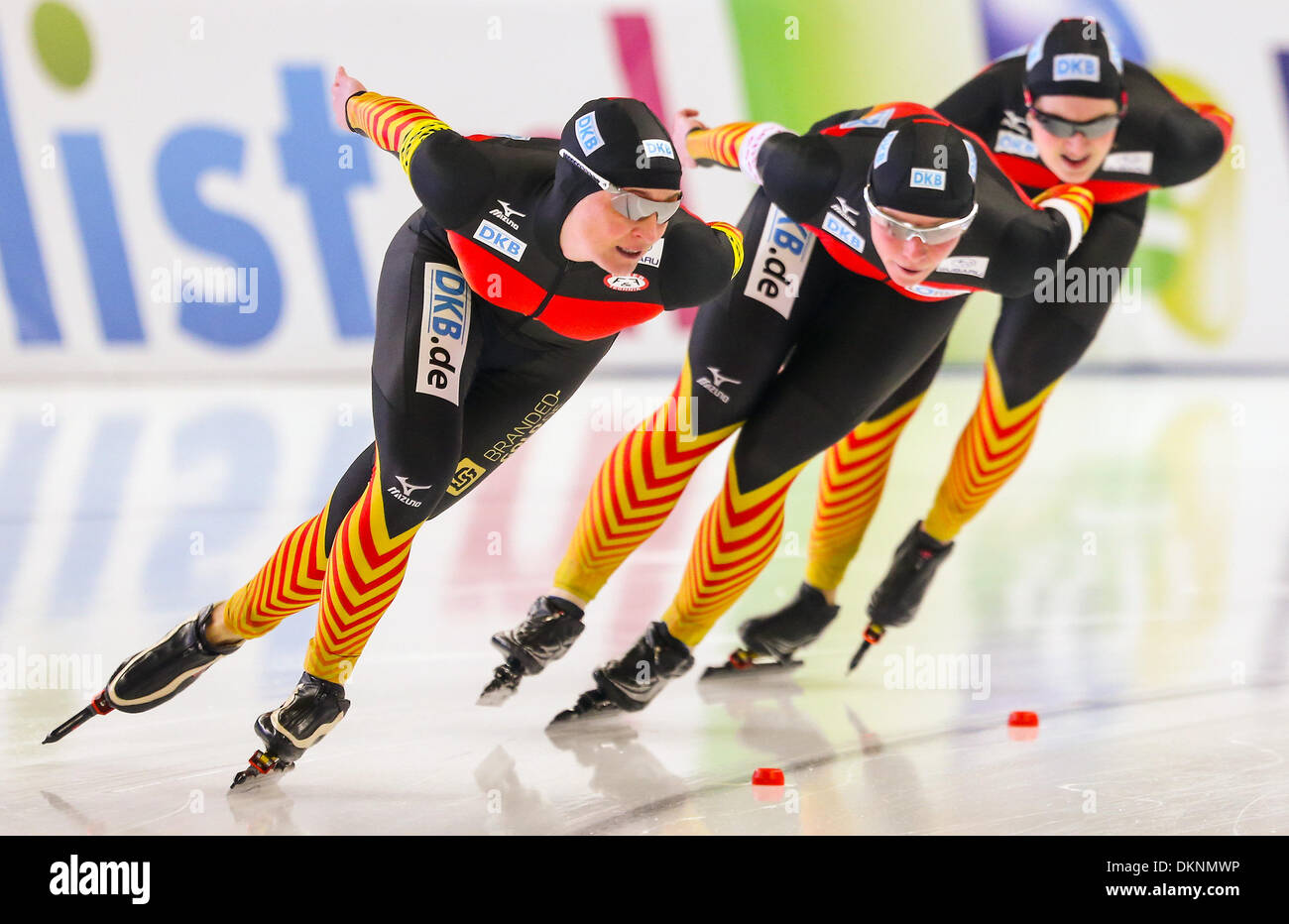 Berlin, Germany. 08th Dec, 2013. The German team with Claudia Pechstein ...