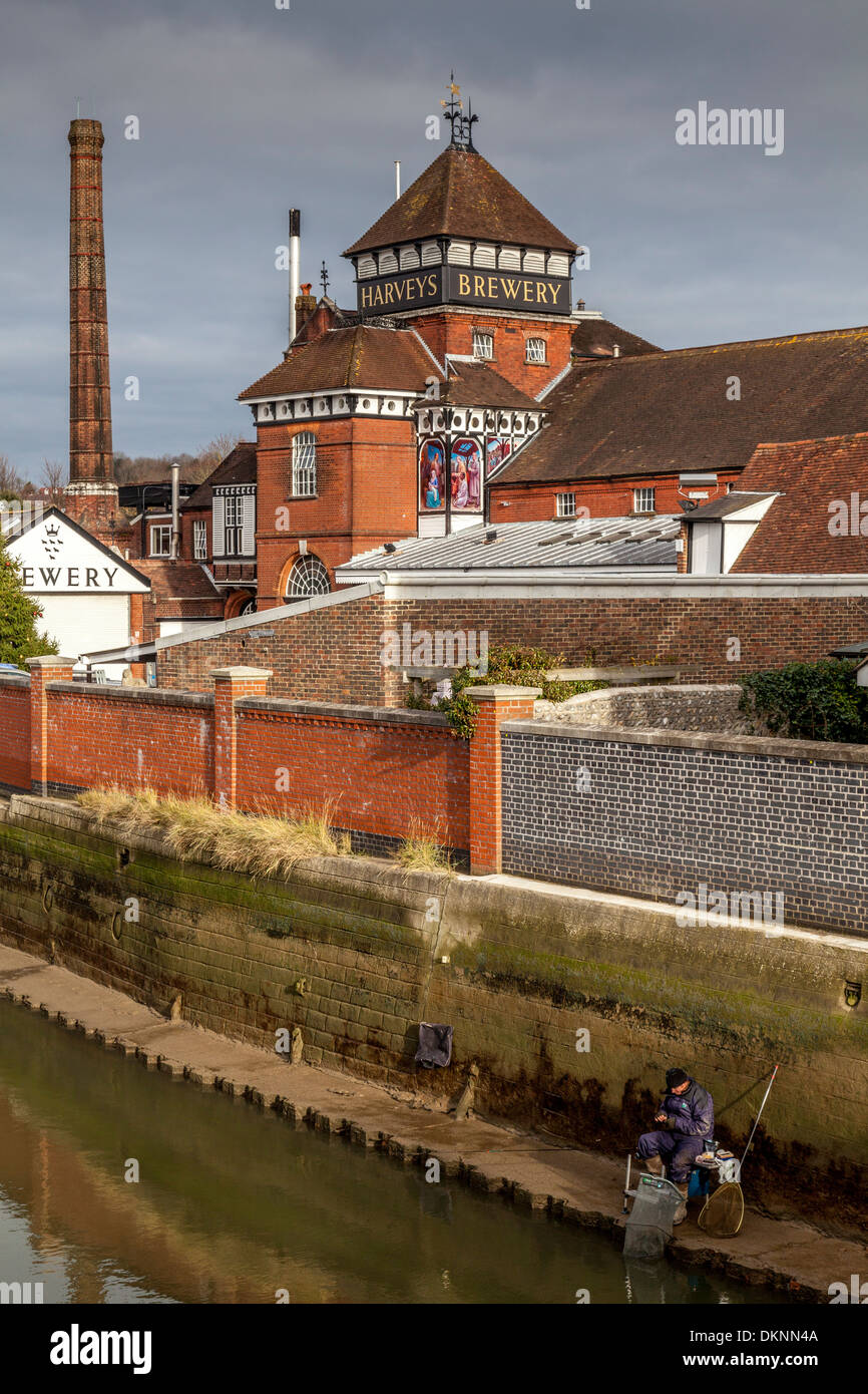 Harveys Brewery and The River Ouse, Lewes, Sussex, England Stock Photo ...